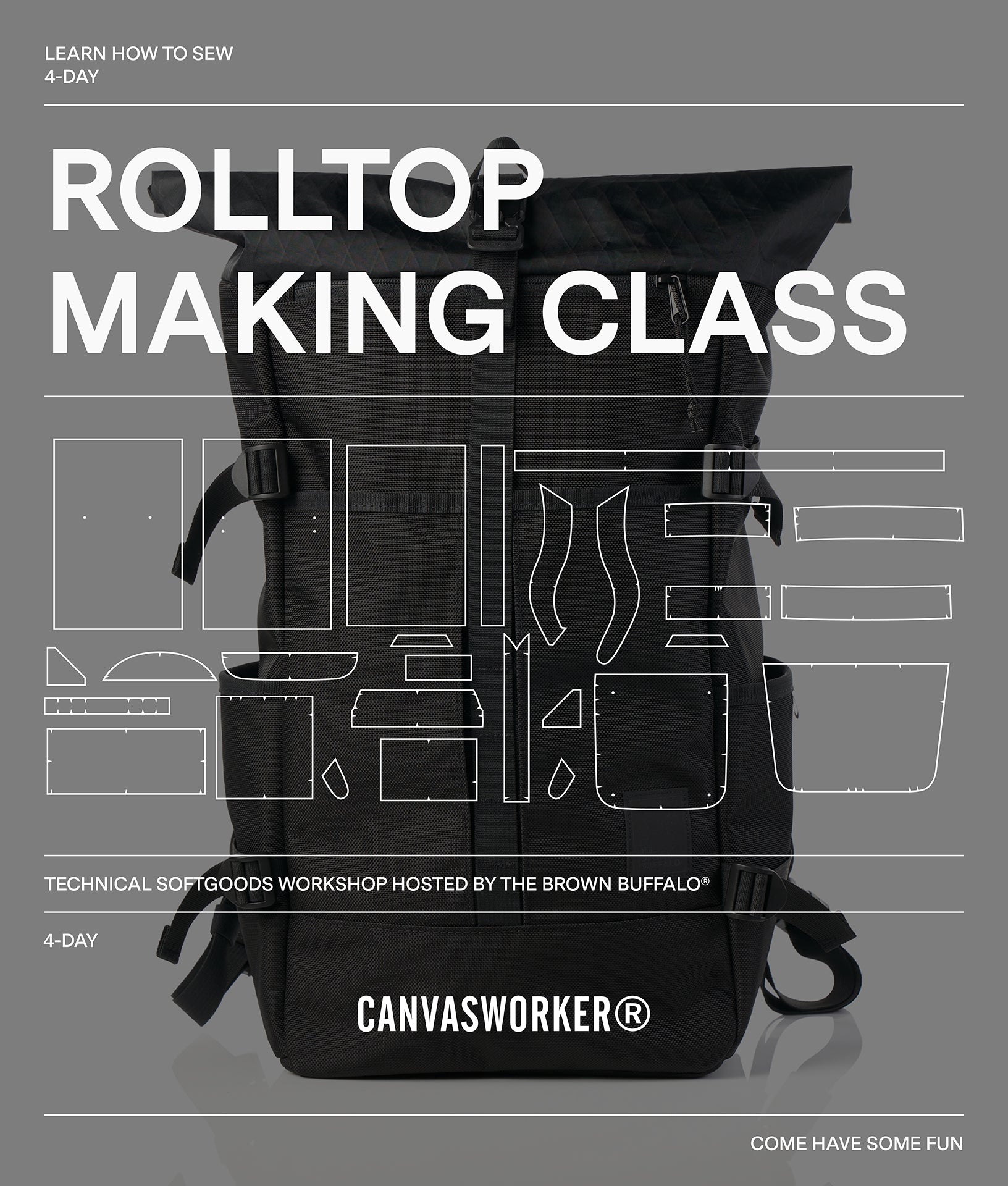 Rolltop Backpack Making Class – CANVASWORKER