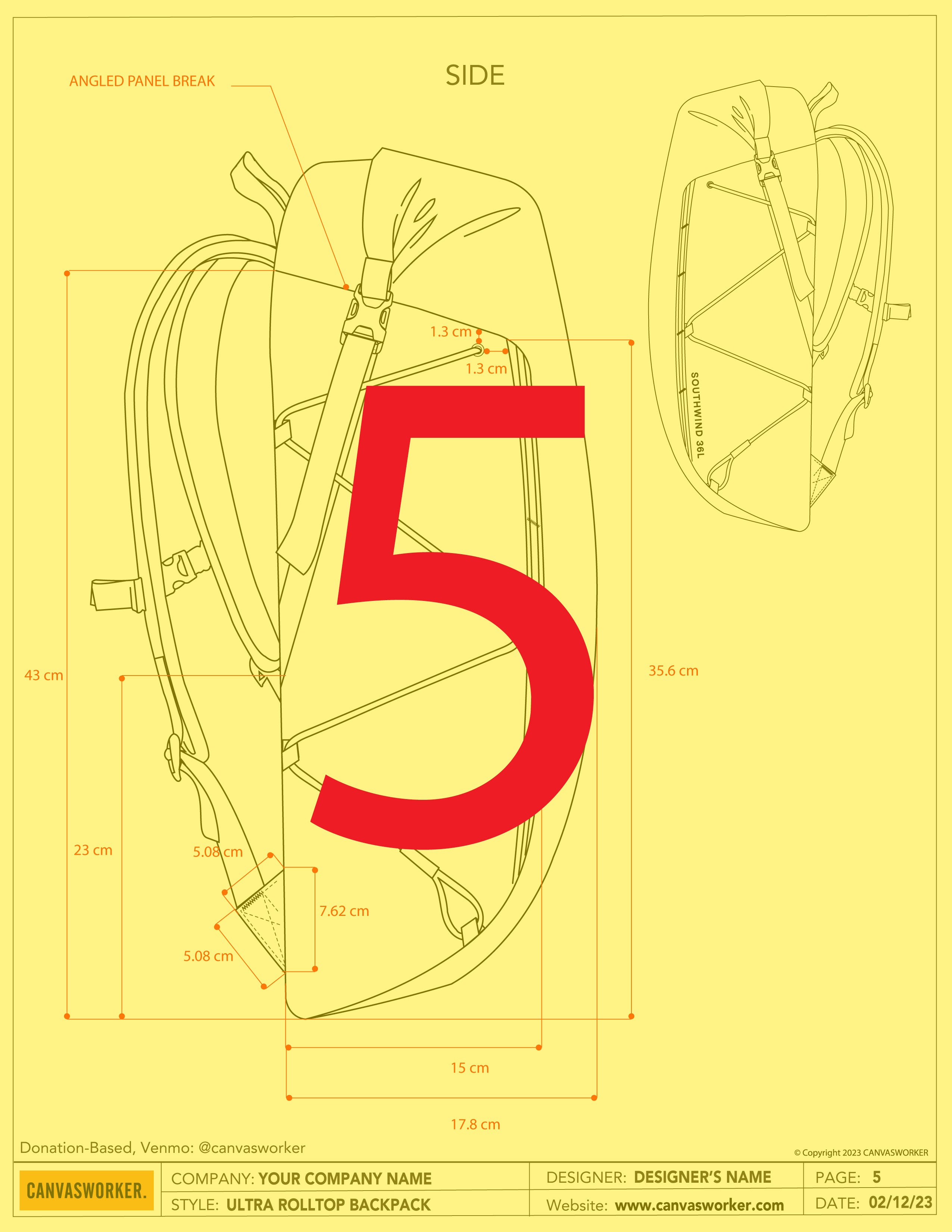 Ultra Rolltop Backpack - TechPack PDF Template – CANVASWORKER